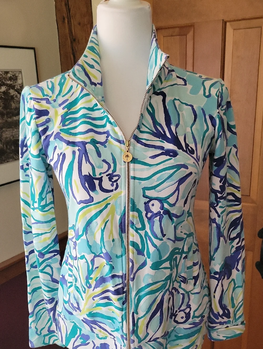 Lilly Pulitzer | Tops | Lilly Pulitzer Pool Blue Stay Cool Zipfront ...